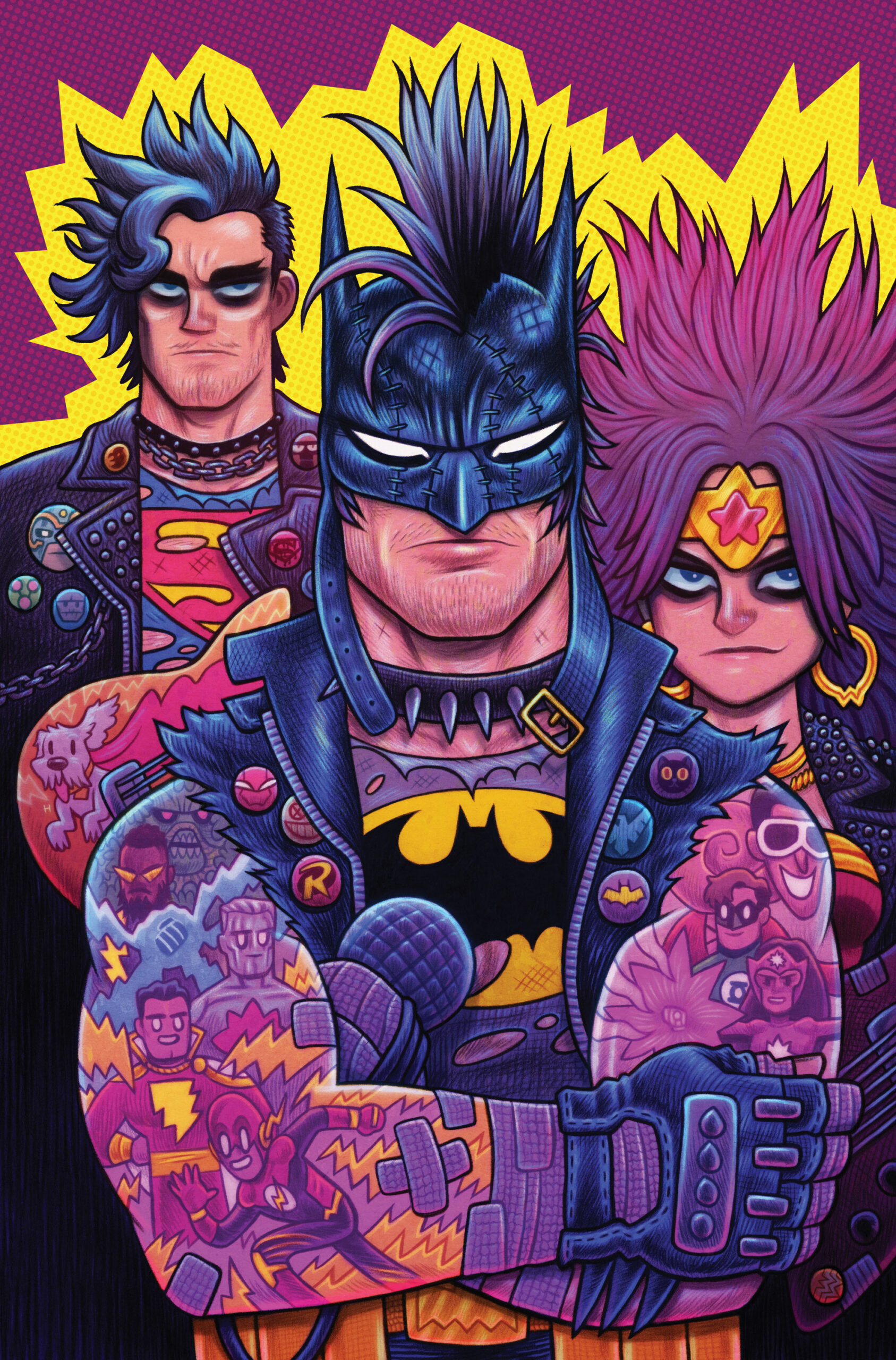 Warianty okładek z Batmanem w punk rockowym stylu - BatCave
